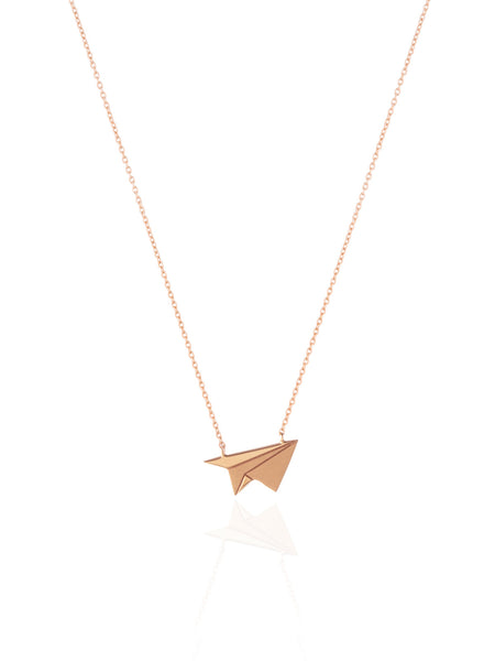Paper Plane Gold Necklace – Delcy